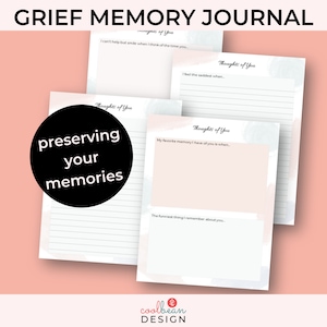 Grief Journal Printable | Bereavement Therapy | Grief and Loss | Memory ...