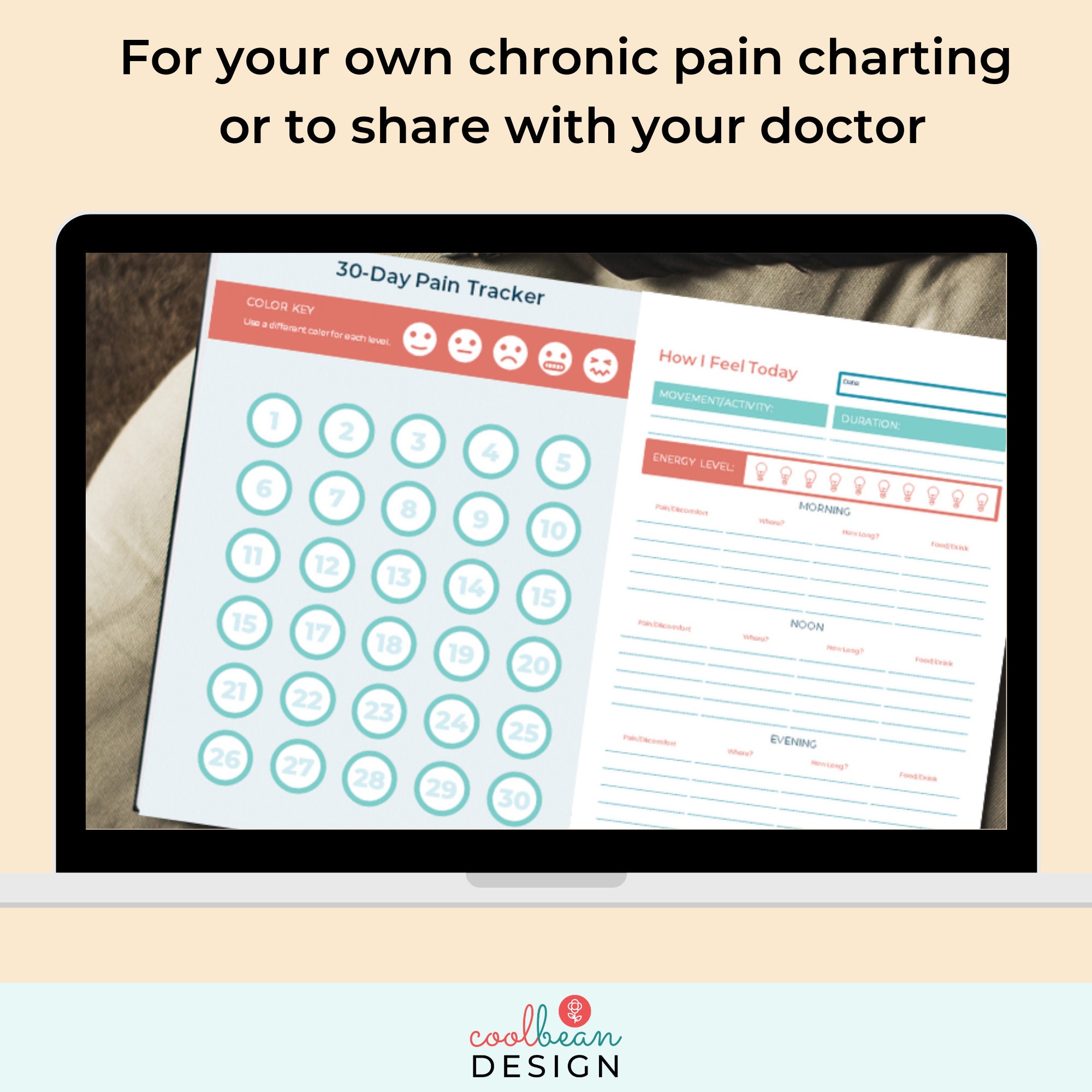 Printable Chronic Pain Tracking Journal | Chronic Illness | Health Log ...