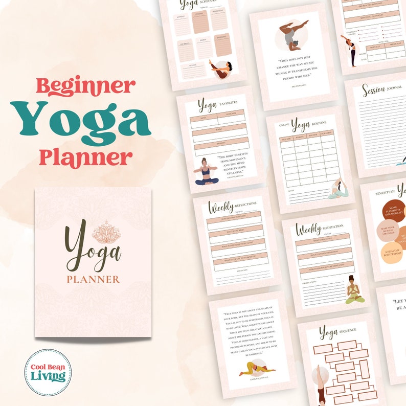 Beginner Yoga Planner | Printable Yoga Session Tracker | Daily Yoga ...