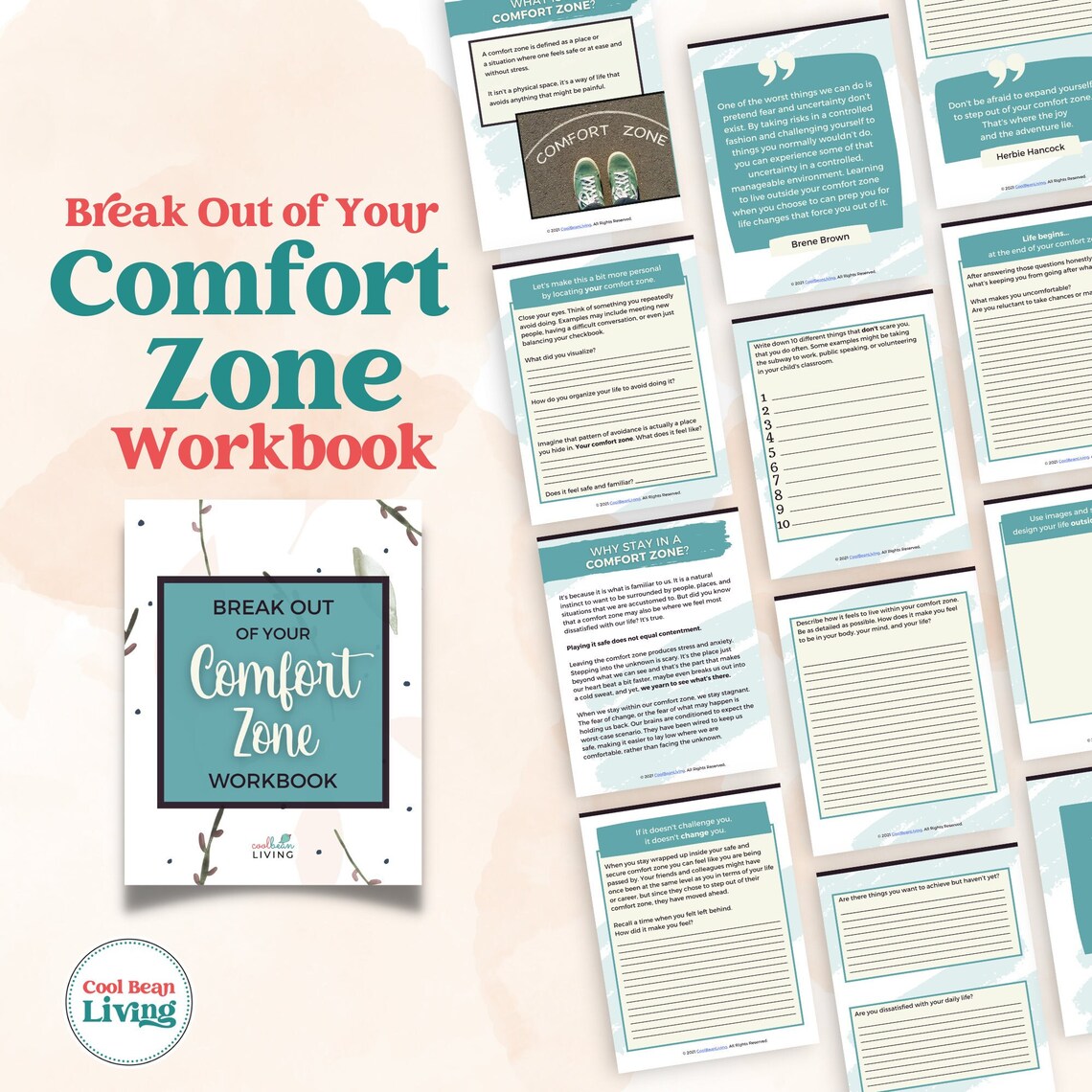 Printable Growth Mindset Workbook Step Out of Your Comfort - Etsy