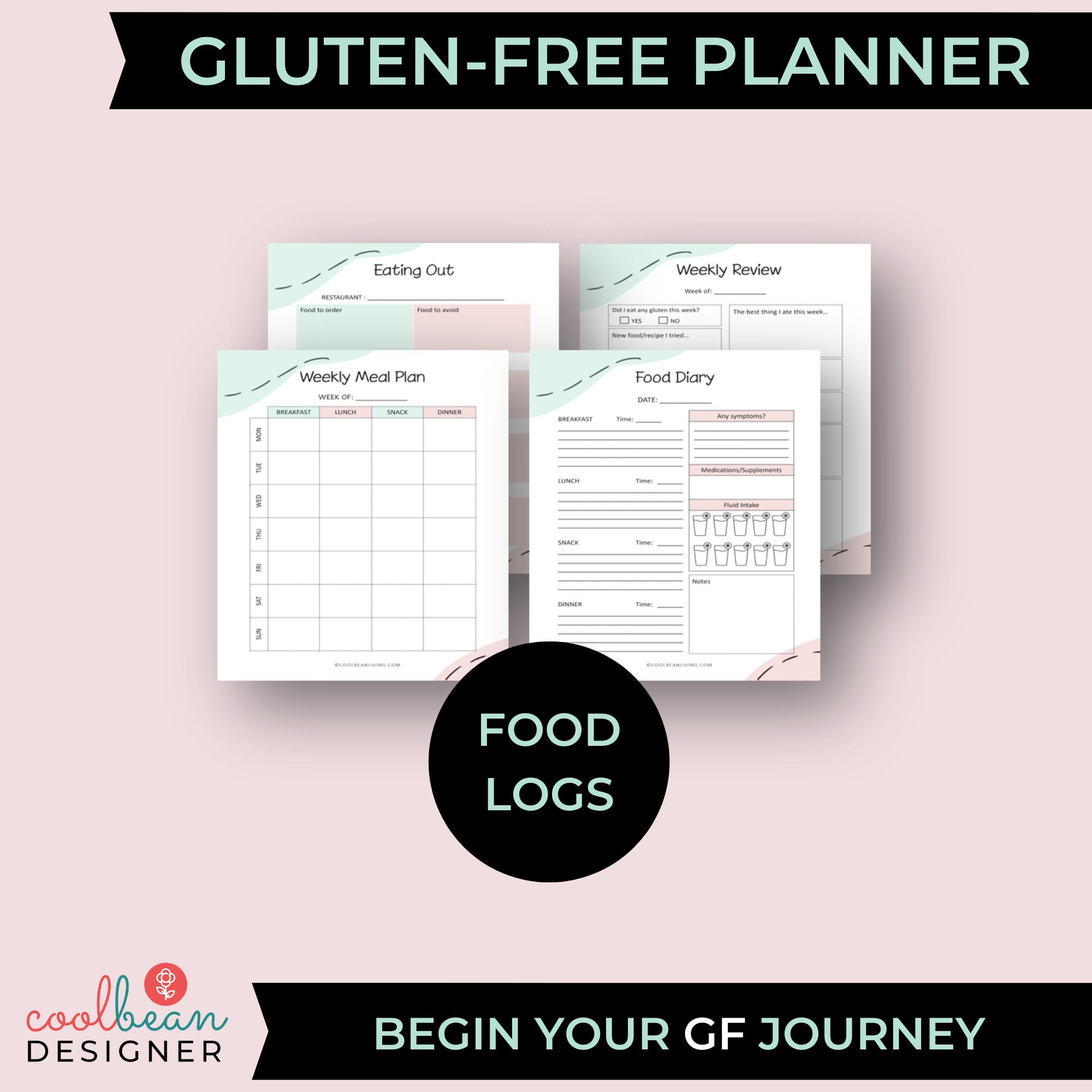 Gluten-free Planner | Printable IBS and Celiac Journal | Food Tracking ...