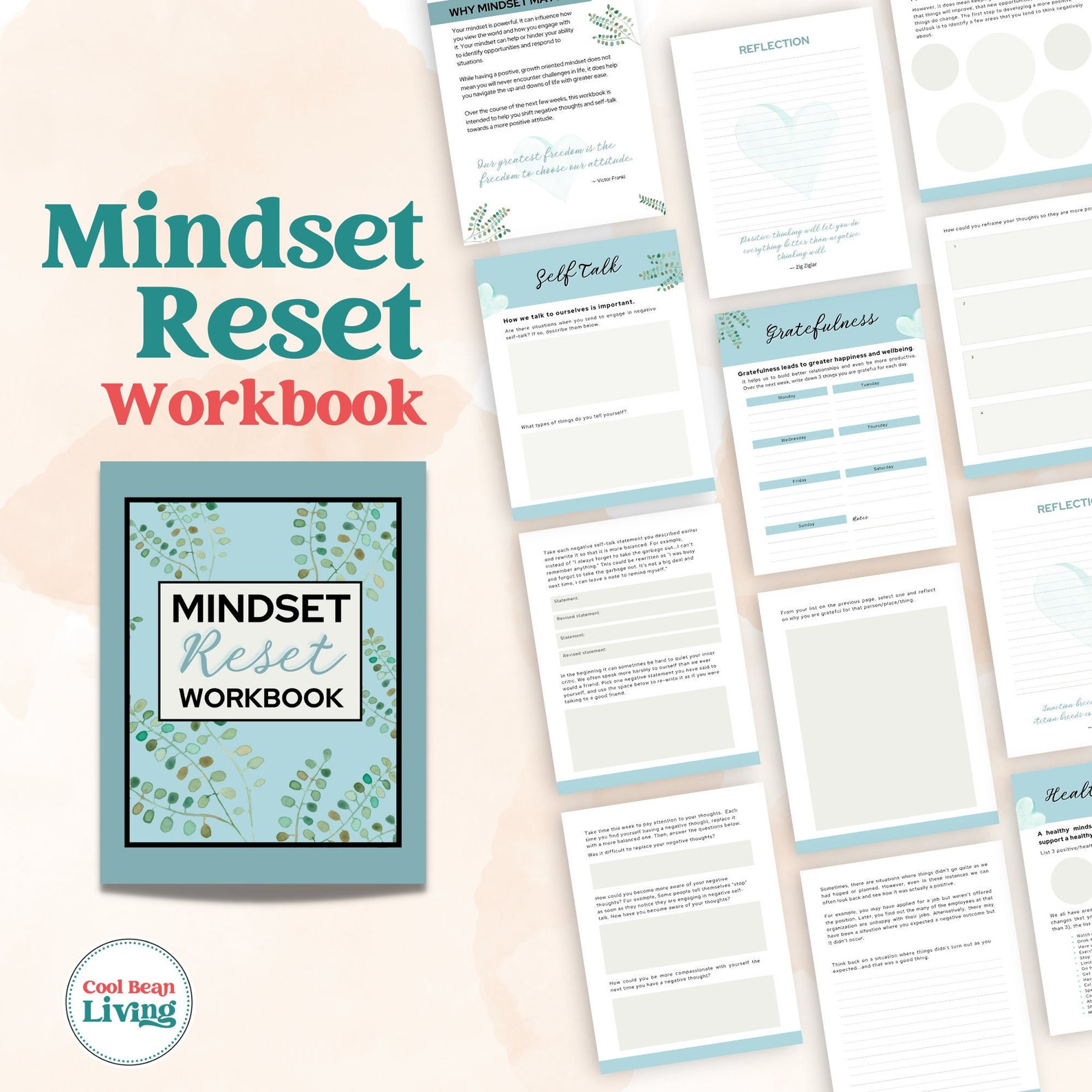 Printable Mindset Reset Workbook | Mindset Makeover for Personal Growth ...