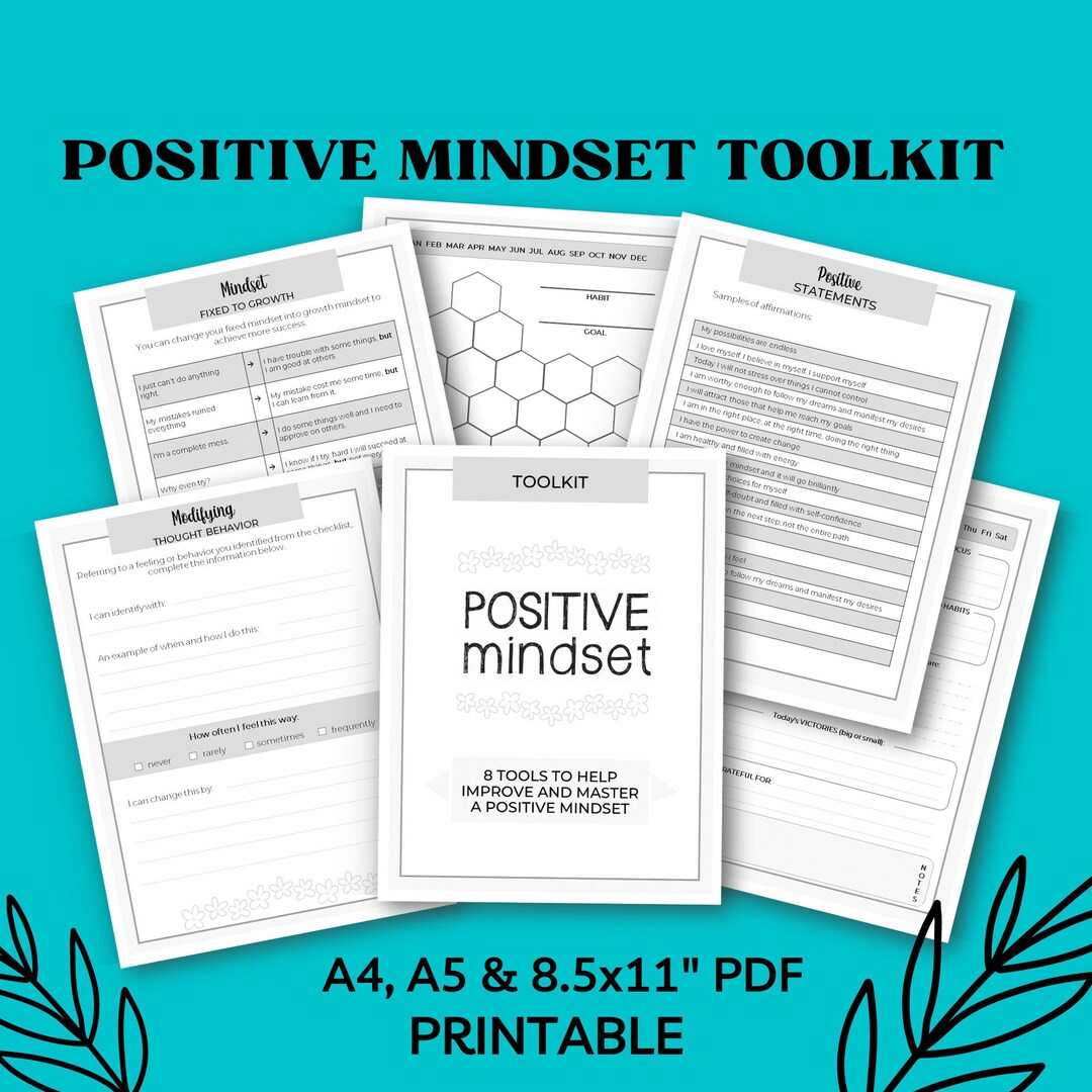 Printable Positive Mindset Bundle Growth Mindset Toolkit - Etsy