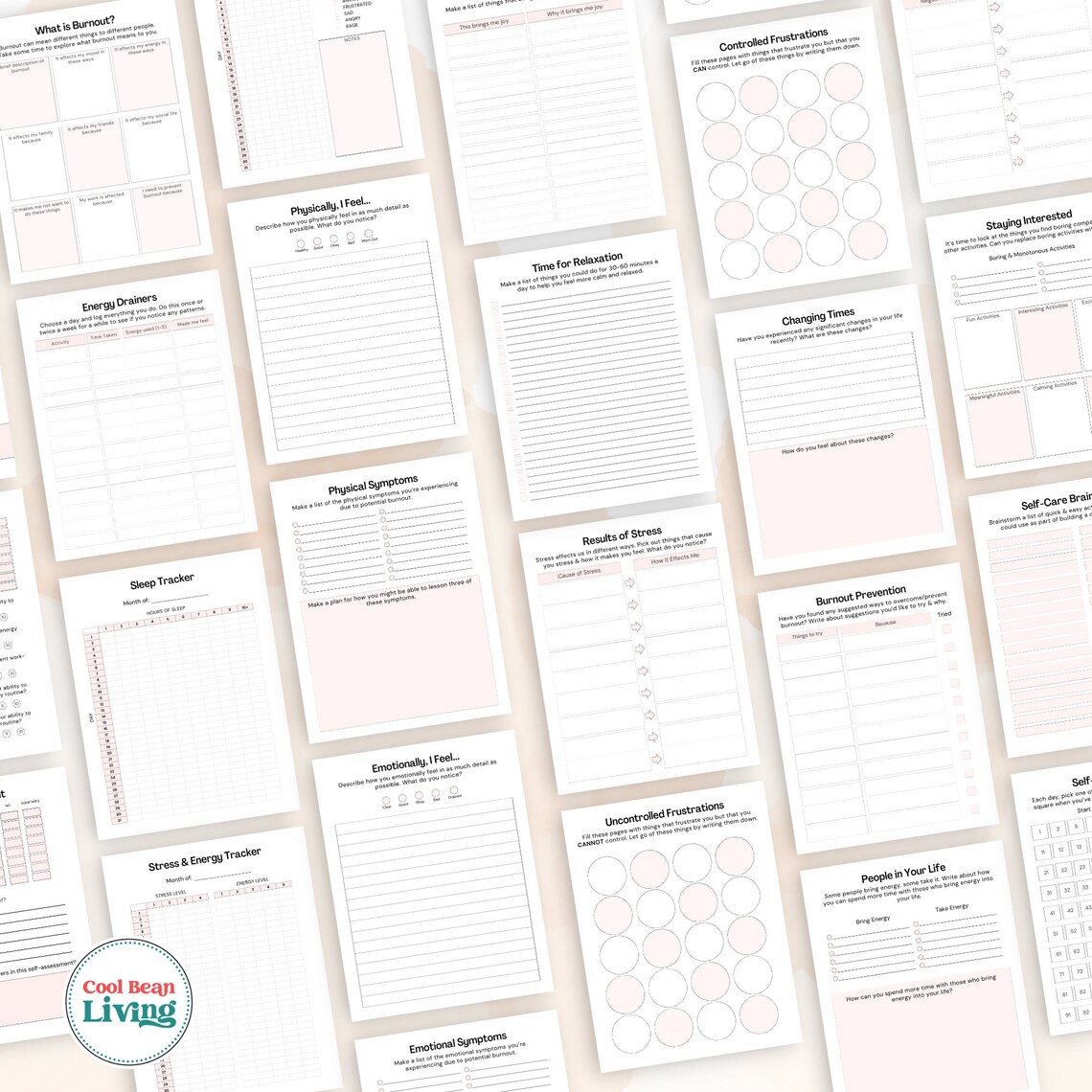 Burnout Recovery Workbook | Printable Stress Management Worksheets for ...