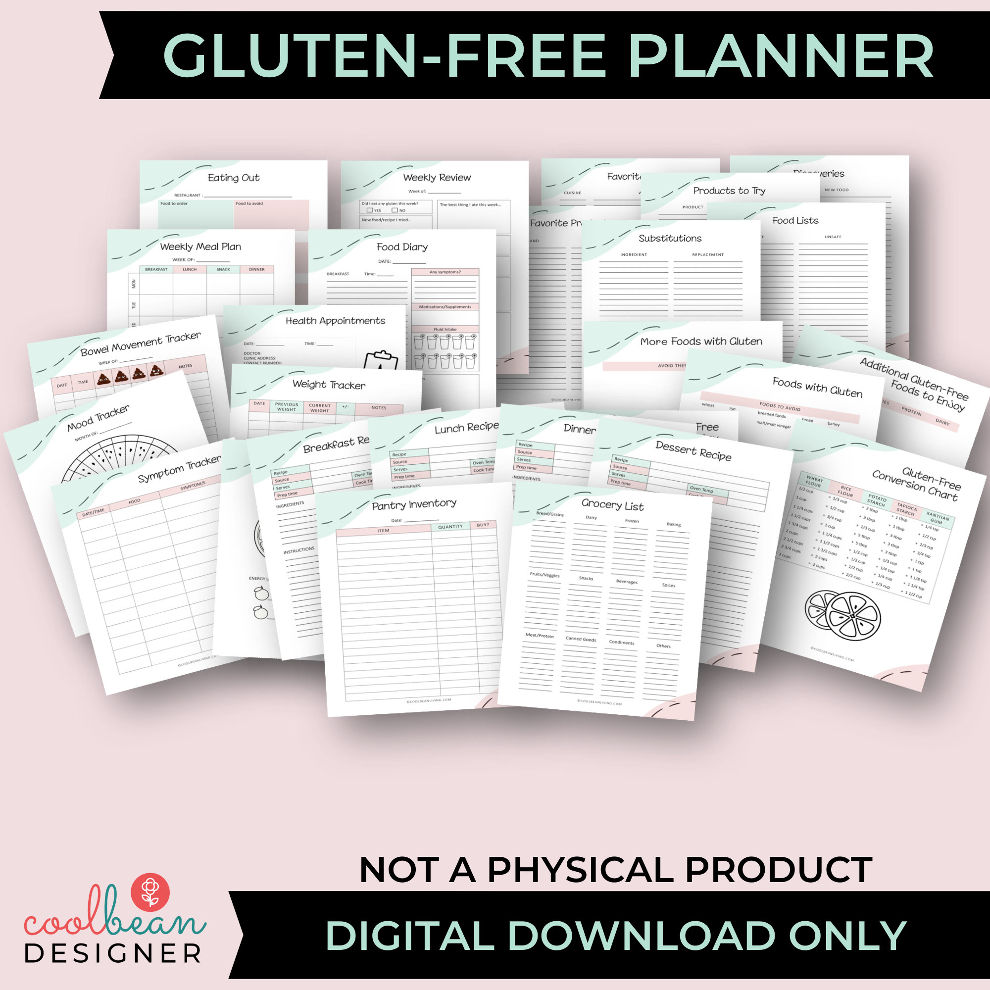 Gluten-free Planner | Printable IBS and Celiac Journal | Food Tracking ...
