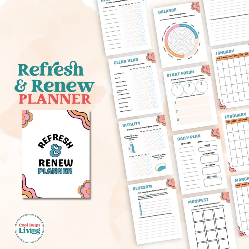 Printable Refresh and Renew Personal Growth Planner | Rejuvenate Your ...