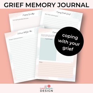 Grief Journal Printable | Bereavement Therapy | Grief and Loss | Memory ...