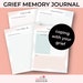 Grief Journal Printable Bereavement Therapy Grief and Loss Memory ...
