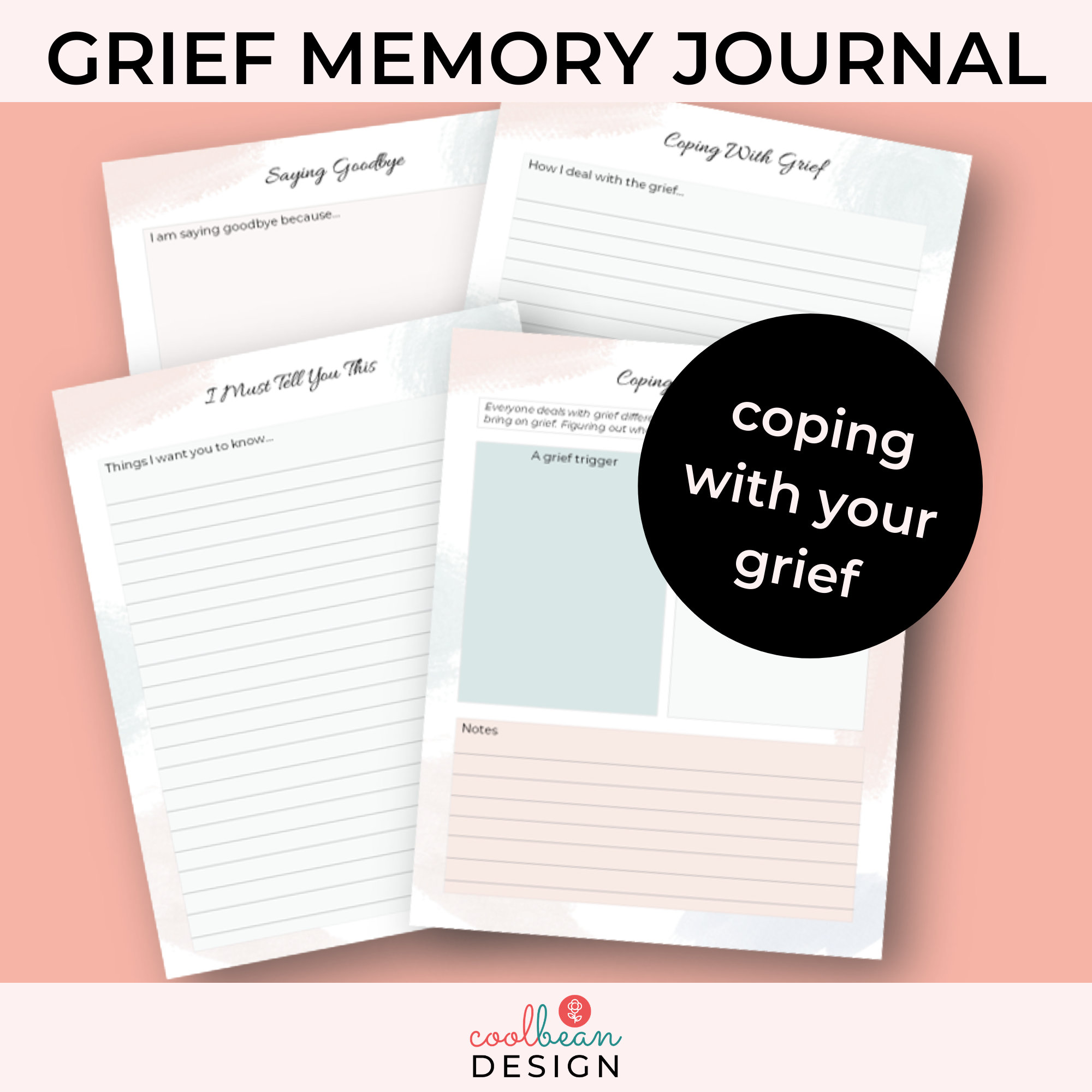 Grief Journal Printable Bereavement Therapy Grief and Loss - Etsy