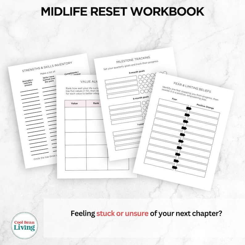 Midlife Reset Workbook PDF | Printable Guided Journal for Midlife ...