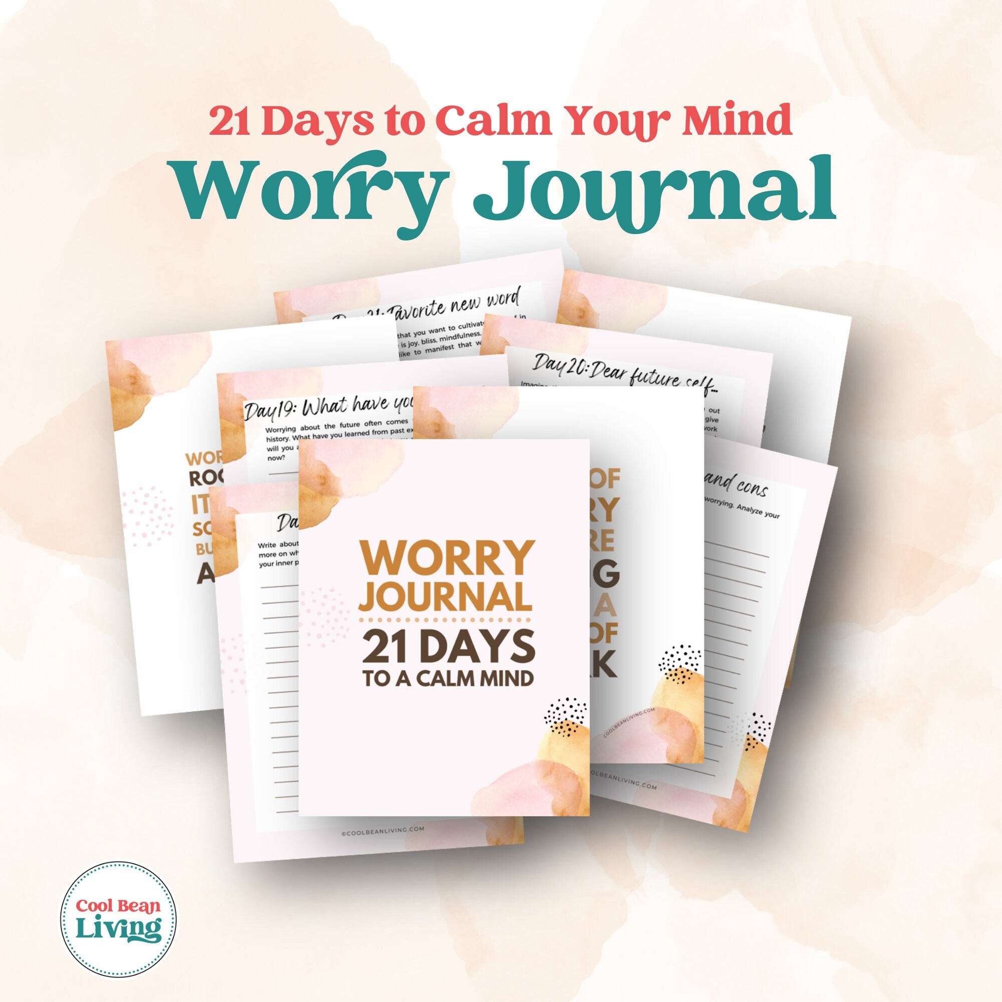 Worry Journal | Anxiety Relief Printable | Wellness and Mind Calming ...