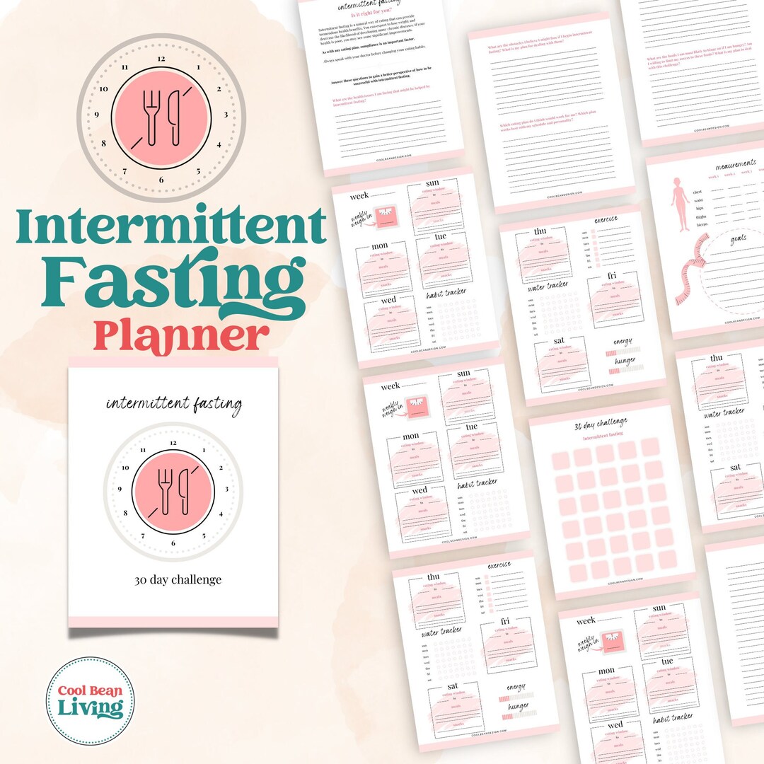 Intermittent Fasting Planner | Printable Fasting Lifestyle Organizer ...