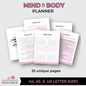 Mind and Body Planner | Printable Self-care Goal Journal | Wellness ...