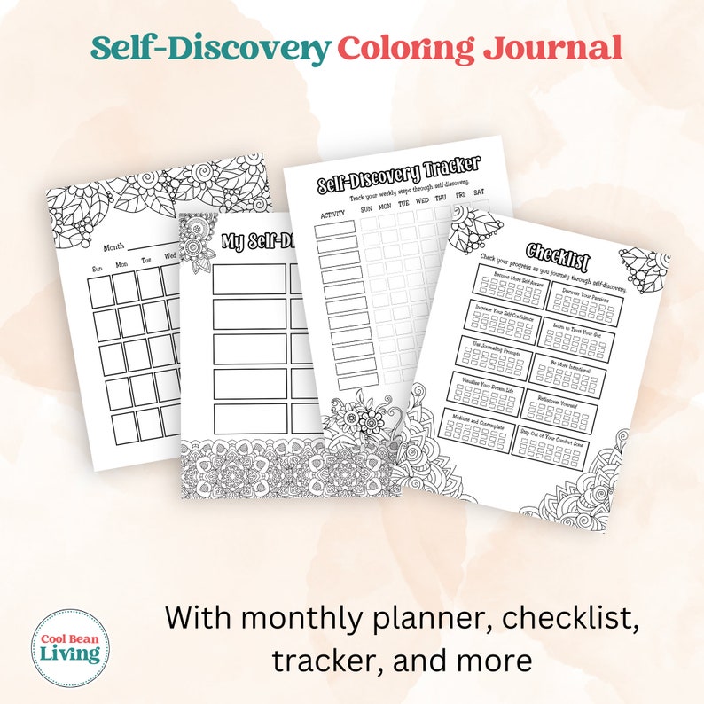 Self-discovery Guided Coloring Journal | Printable Prompts for Inner ...