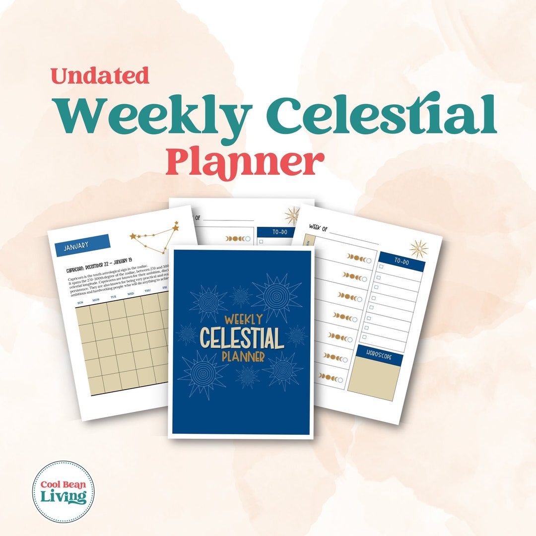 Weekly Celestial Planner | Printable Undated Zodiac To-do Planning ...