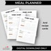 Printable Meal Planning, Grocery List and Recipe Cards | Weekly Menu ...
