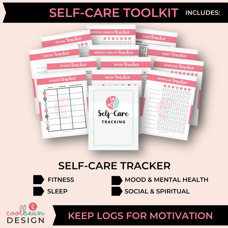 Self-care Printable Toolkit Self Care Journal, Planner, Workbook Bundle ...