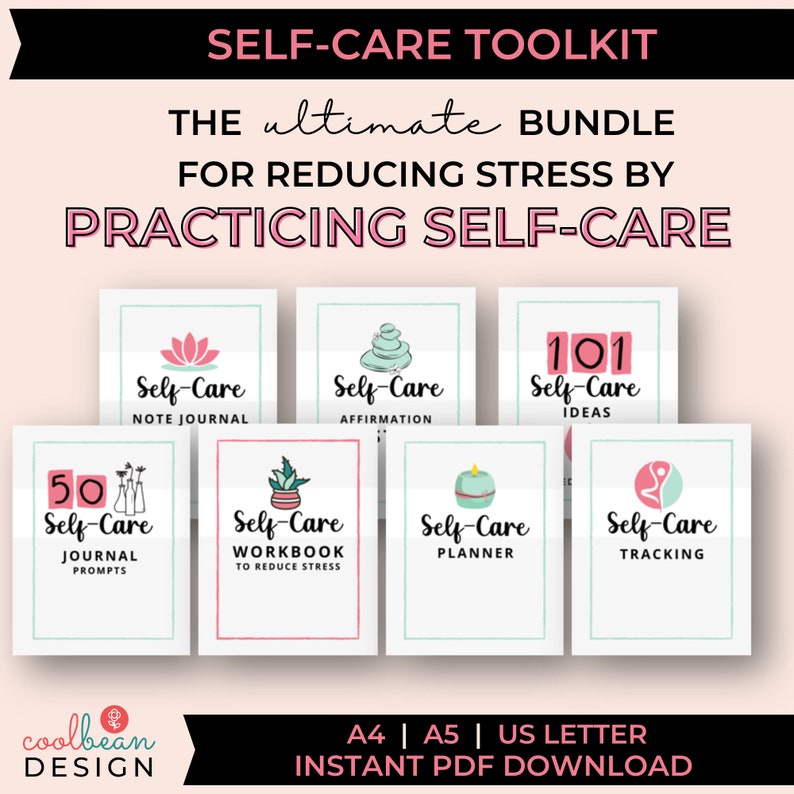 Self-care Printable Toolkit Self Care Journal, Planner, Workbook Bundle ...