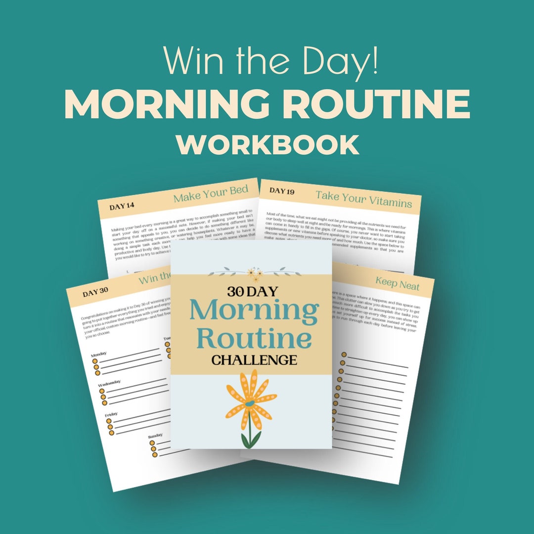 Morning Routine Challenge Printable Win the Day Workbook - Etsy