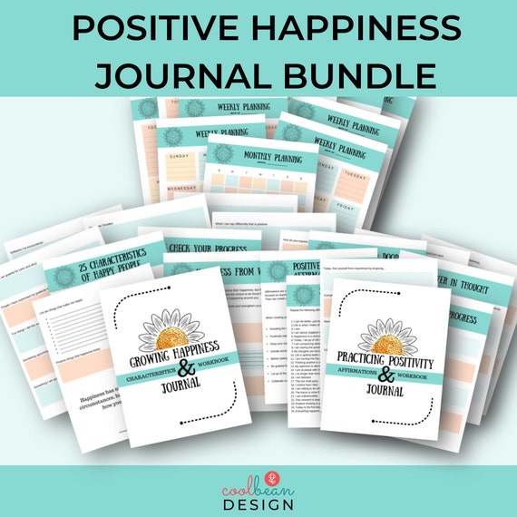 Printable Positive Happiness Bundle Workbook Journal & | Etsy