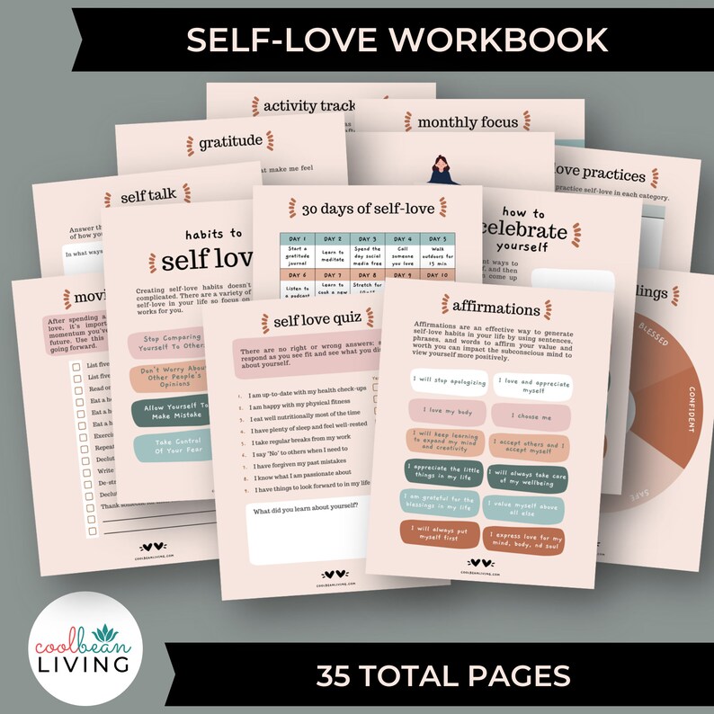 Printable Self Love Workbook | Learn to Love Yourself Worksheets - Etsy
