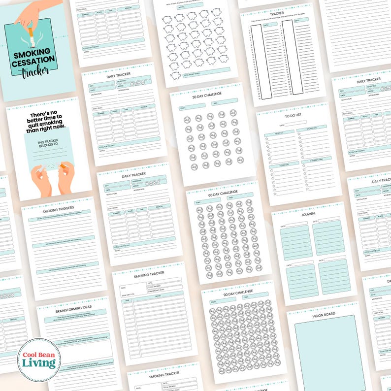 Printable Smoking Cessation Tracker | Stop Smoking Challenge Journal ...