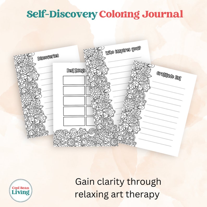 Self-discovery Guided Coloring Journal | Printable Prompts for Inner ...