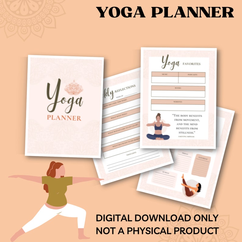 Beginner Yoga Planner | Printable Yoga Session Tracker | Daily Yoga ...