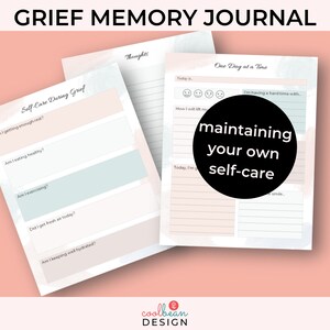 Grief Journal Printable | Bereavement Therapy | Grief and Loss | Memory ...