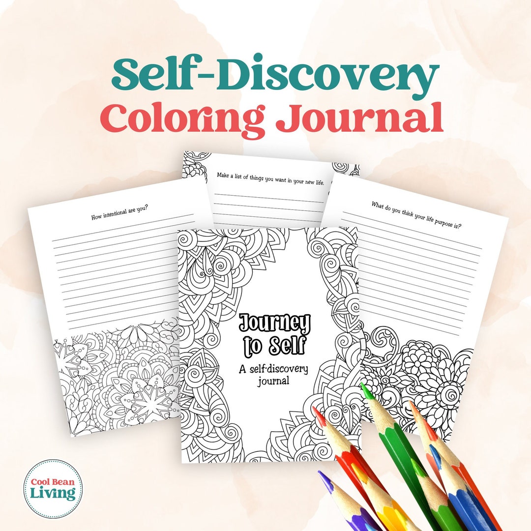 Self-discovery Guided Coloring Journal | Printable Prompts for Inner ...