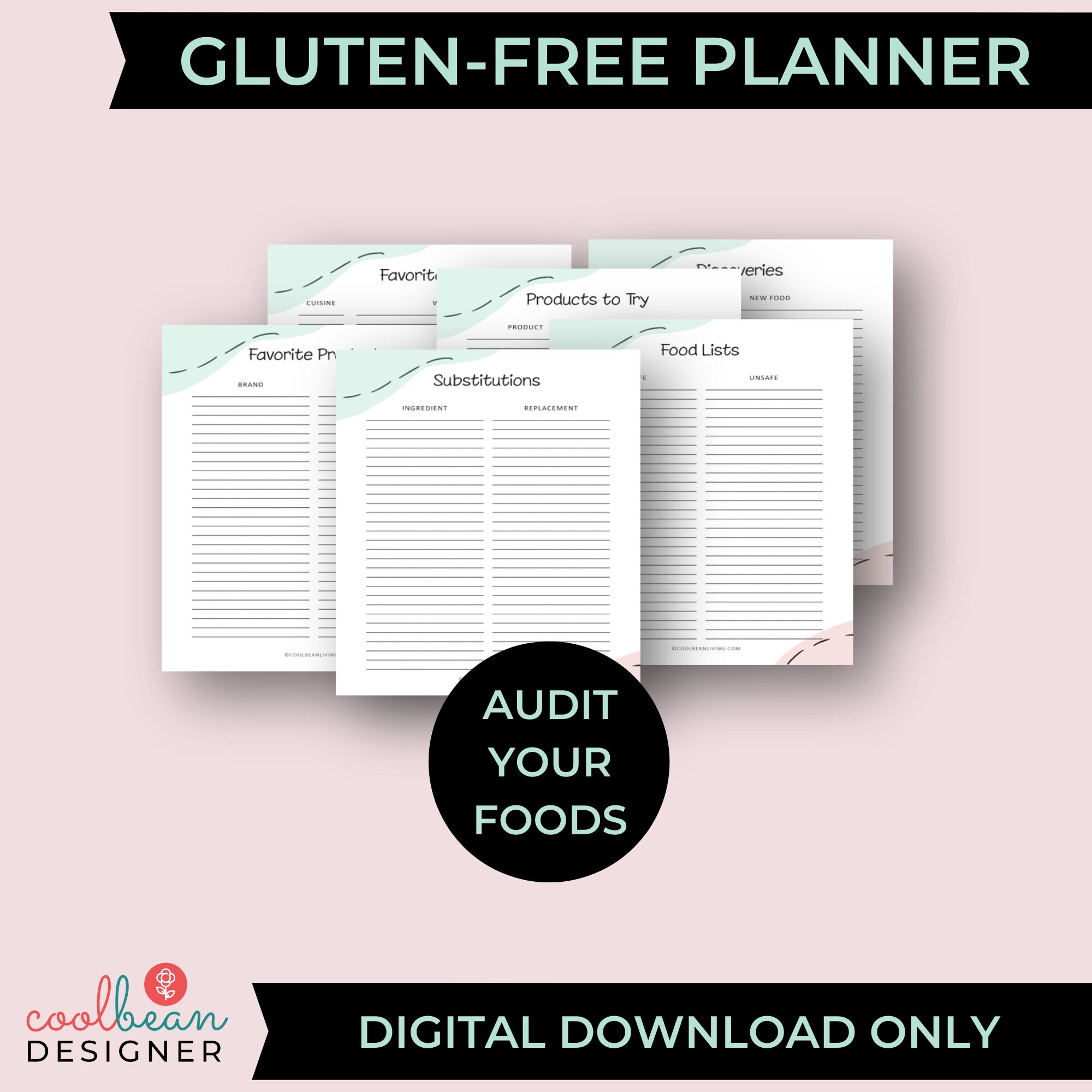 Gluten-free Planner | Printable IBS and Celiac Journal | Food Tracking ...