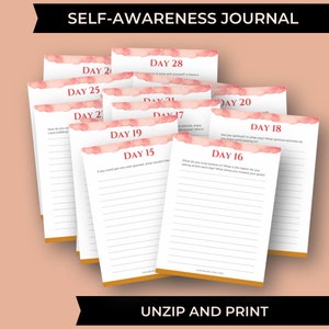 Practicing Self Awareness Journal | Printable Self-discovery and ...