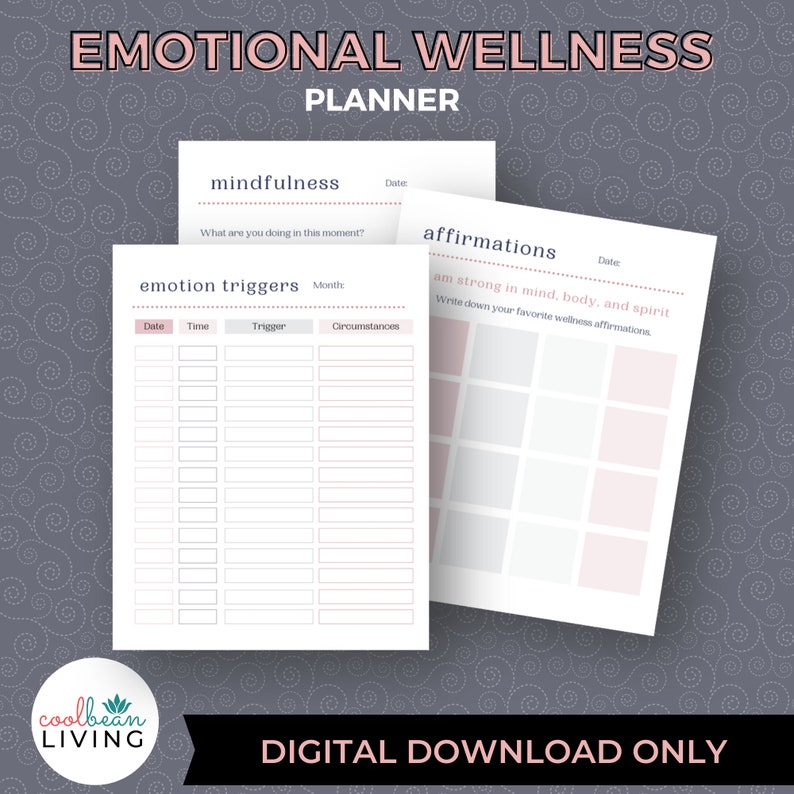 Emotional Wellness Planner Printable Daily Self-care and Wellbeing ...