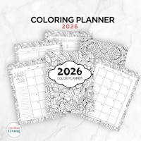 Daily & Weekly Digital Coloring Planner | Printable | PDF and PNG ...