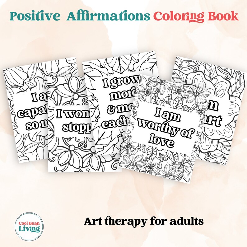 Positive Affirmations Coloring Book | Adult Color Pages for ...