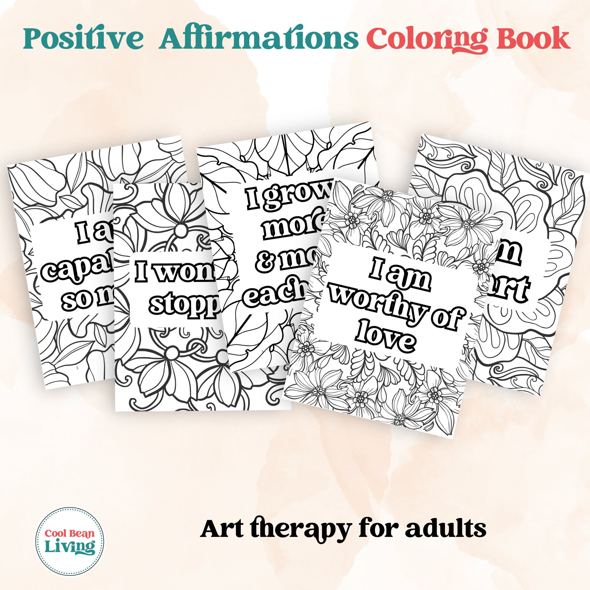 Positive Affirmations Coloring Book | Adult Color Pages for ...