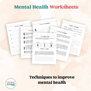 Mental Health Worksheets | Coping Skills and Anxiety Tracking Workbook ...