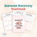 Burnout Recovery Workbook Printable Stress Management Worksheets for ...