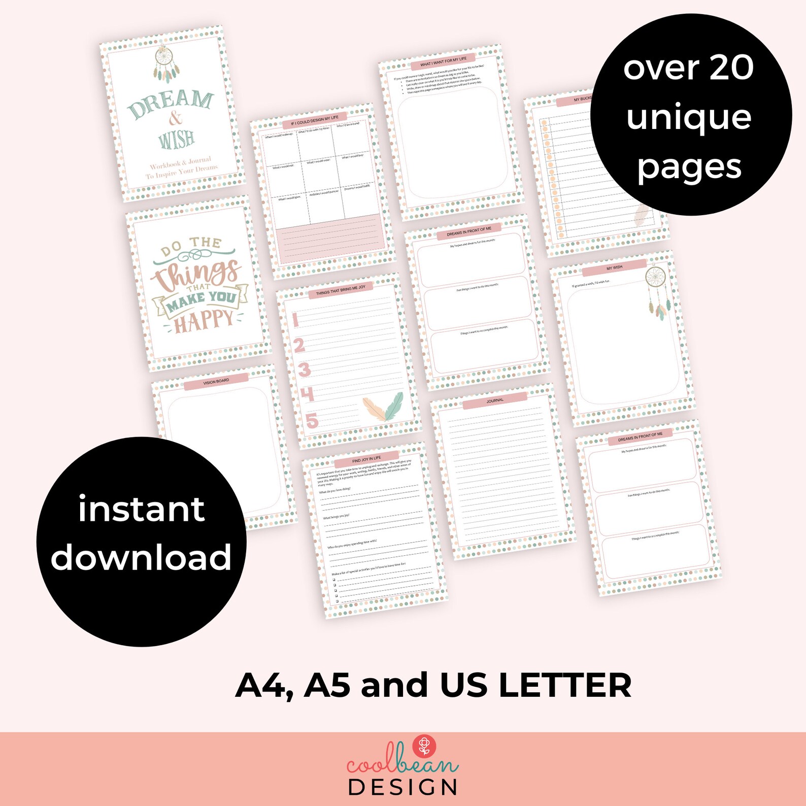 Printable Dream and Wish Workbook and Journal | Manifest Journal ...