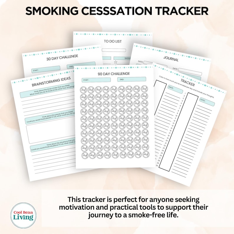 Printable Smoking Cessation Tracker | Stop Smoking Challenge Journal ...