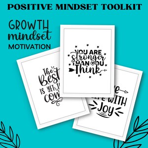 Printable Positive Mindset Bundle Growth Mindset Toolkit Mindset ...