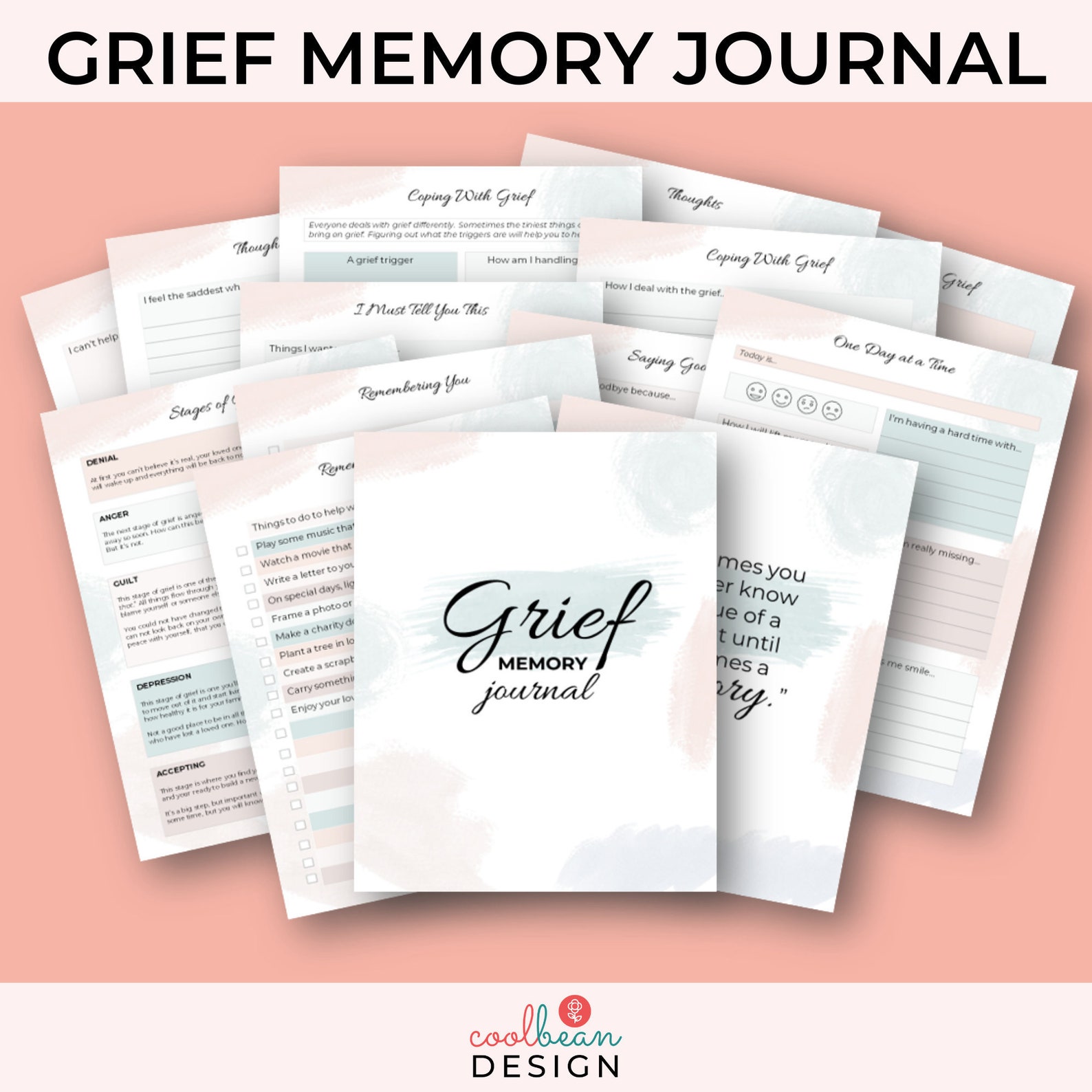 Grief Journal Printable Bereavement Therapy Grief and Loss | Etsy