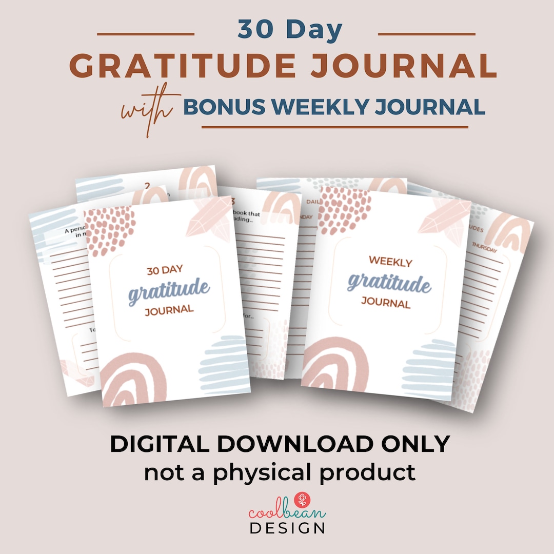 Printable 30 Day Gratitude Journal | Guided Gratitude Prompts | Bonus ...