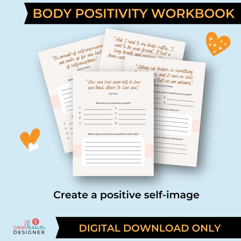 Body Positivity Workbook Printable Body Image Journal - Etsy