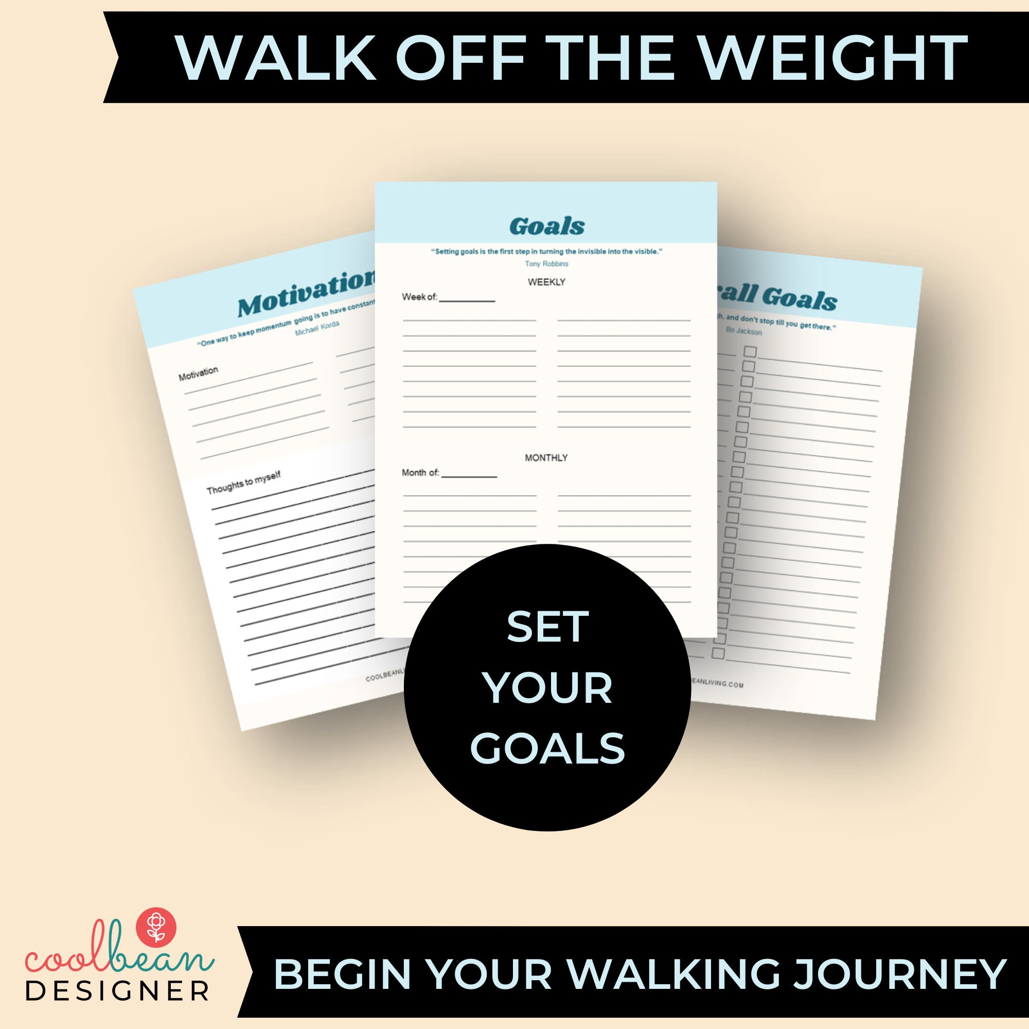Walk off the Weight Planner | Printable Weight Loss Tracker | Walking ...