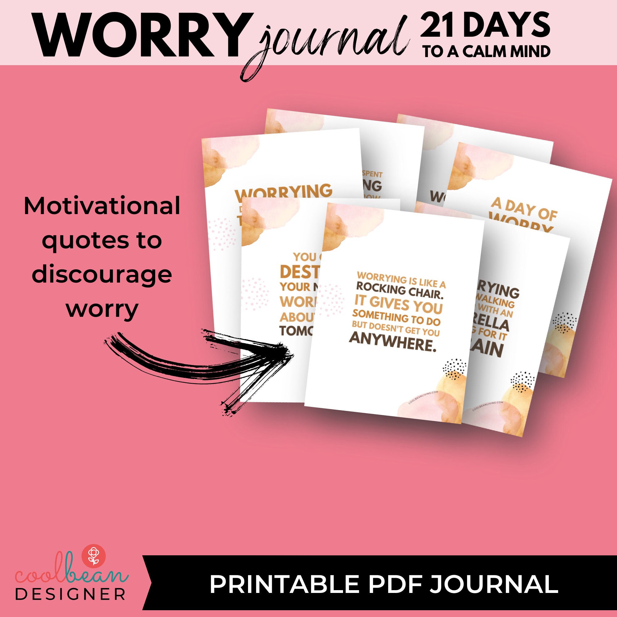 Worry Journal | Anxiety Relief Printable | Wellness and Mind Calming ...