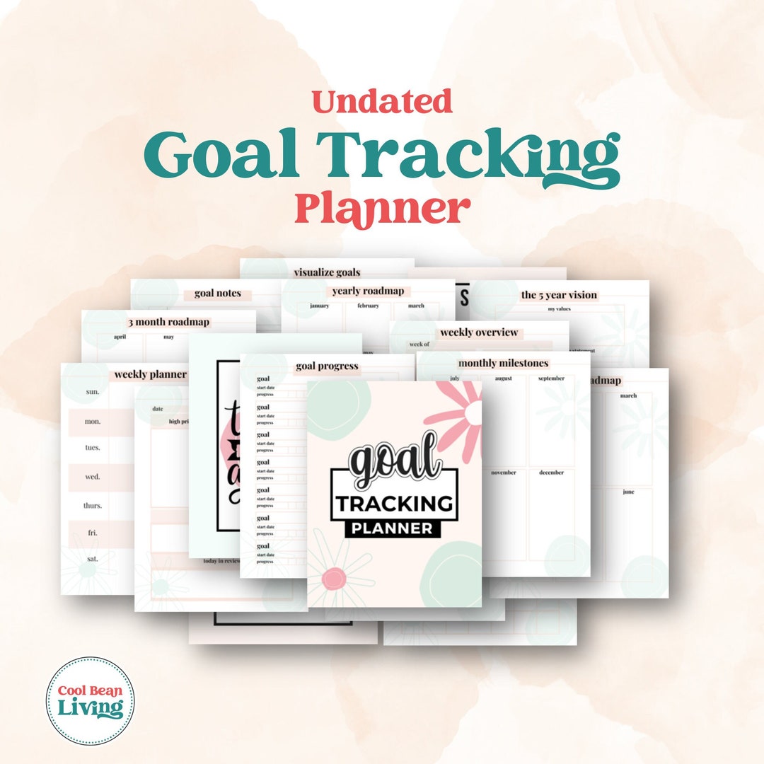 Undated Goal Tracking Planner: Printable Daily, Weekly, Monthly (PDF ...
