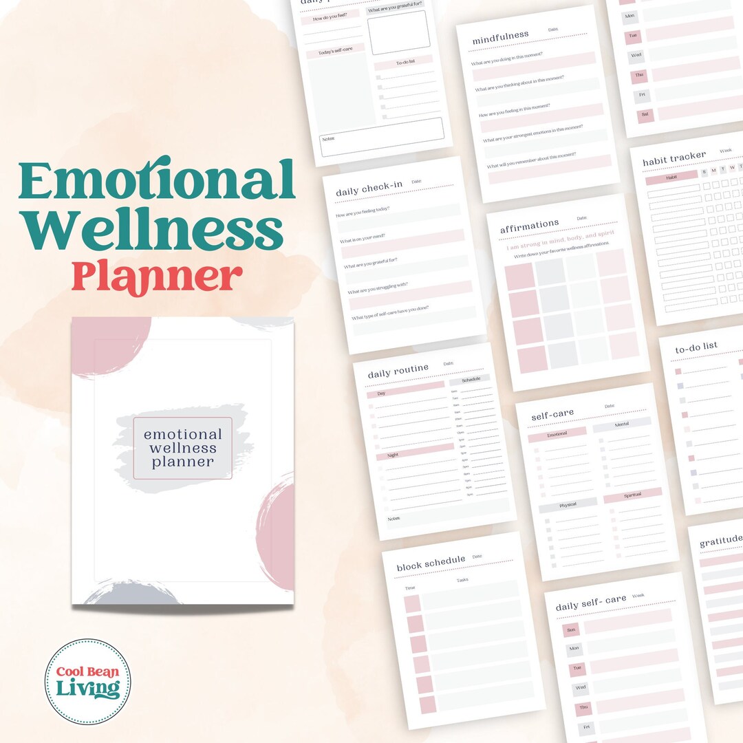 Emotional Wellness Planner | Printable Daily Self-care and Wellbeing ...
