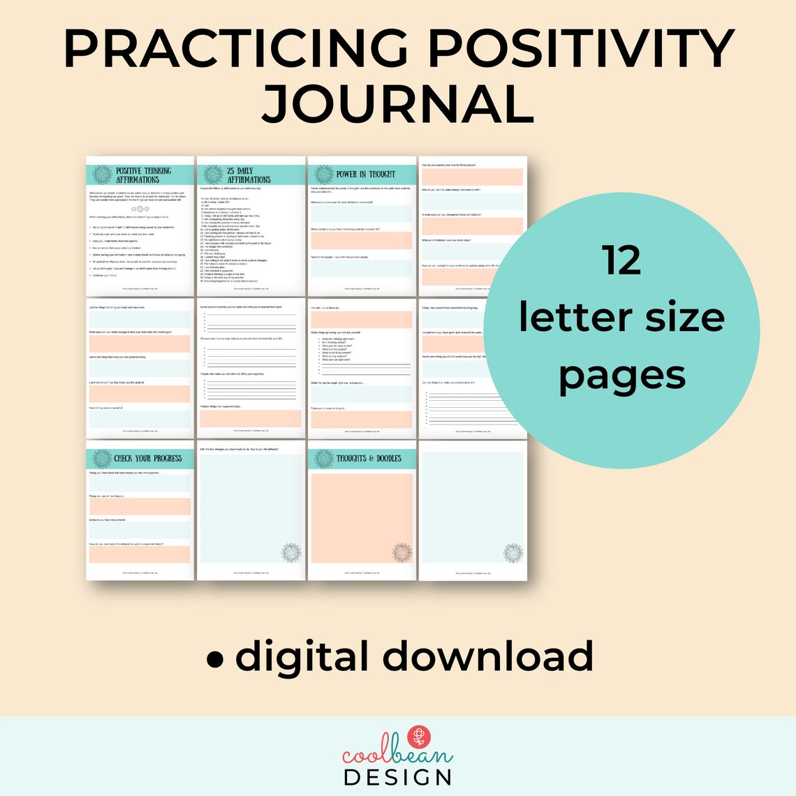 Printable Practicing Positivity Workbook Journal - Etsy