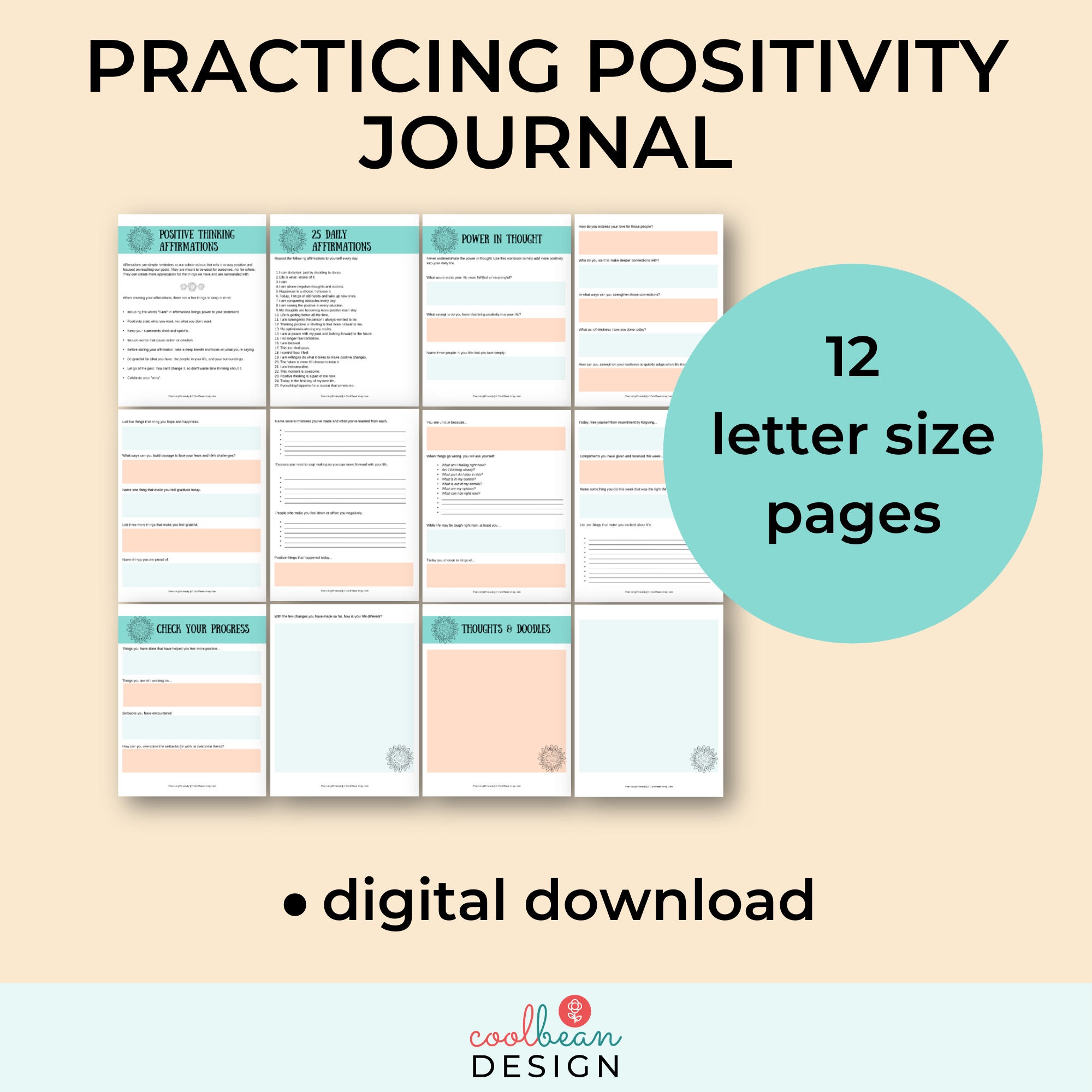 Printable Practicing Positivity Workbook Journal - Etsy